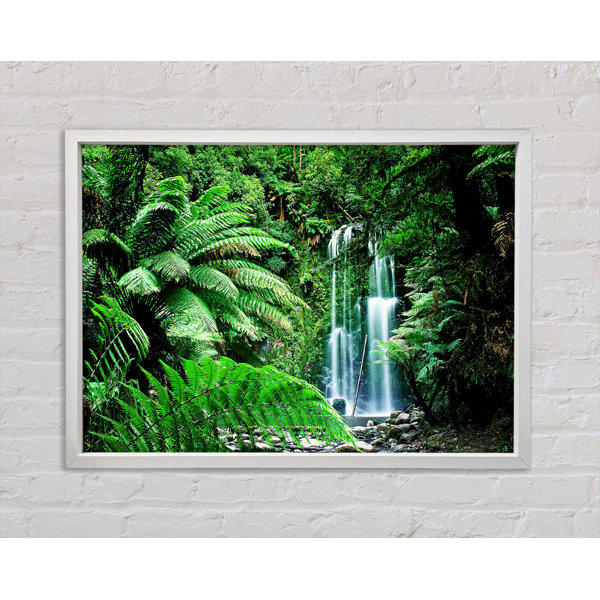 Bright Star Hidden Woodland Waterfall - Einzelner Bilderrahmen Kunstdrucke auf Leinwand | Wayfair.de